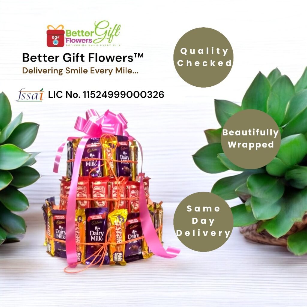 3 Tier Chocolate Arrangement | Kitkat, Dairy Milk And 5 Star Chocolates